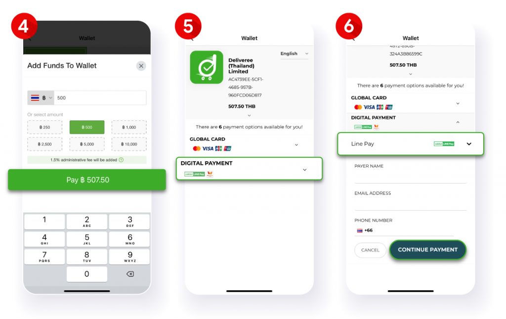 Prepay Using Rabbit LINE Pay